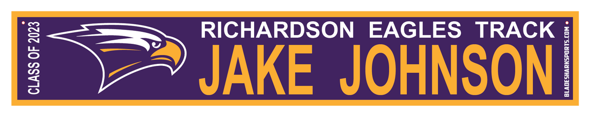 Shop RICHARDSON EAGLES Track Custom "Locker Room" Nameplate| BLADESHARK Sports