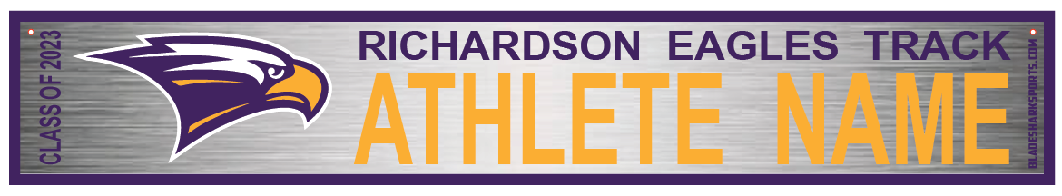 Shop RICHARDSON EAGLES Track Custom "Locker" Room Nameplate| BLADESHARK Sports