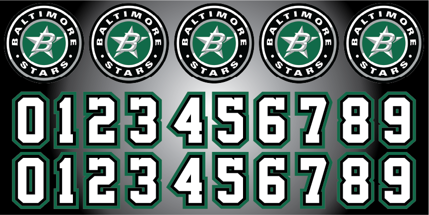 Shop BALTIMORE STARS Hockey Helmet Decals KIT| BLADESHARK Sports