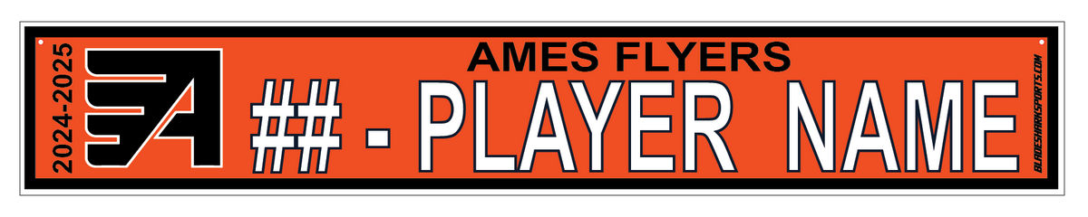Shop AMES FLYERS Hockey Custom "Locker Room" Nameplate| BLADESHARK Sports