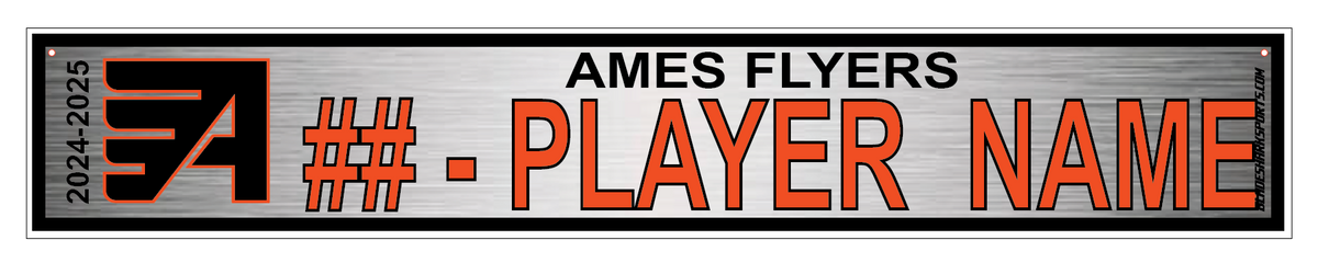 Shop AMES FLYERS Hockey Custom "Locker Room" Nameplate| BLADESHARK Sports