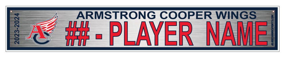 Shop ARMSTRONG COOPER WINGS Hockey Custom "Locker" Room Nameplate ...
