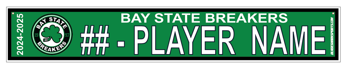 Shop BAY STATE BREAKERS Hockey Custom "Locker" Room Nameplate ...