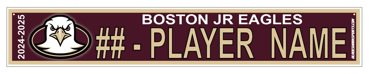Shop BOSTON JR EAGLES Hockey Custom "Locker" Room Nameplate| BLADESHARK ...
