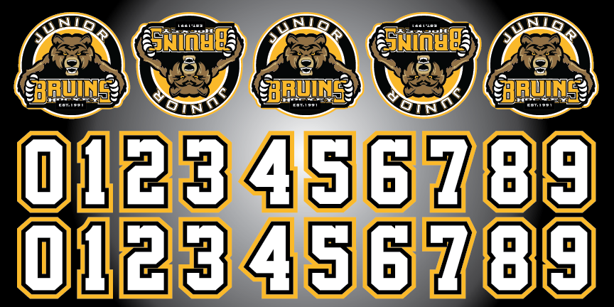 Shop BOSTON JR BRUINS Hockey Helmet Decals KIT| BLADESHARK Sports