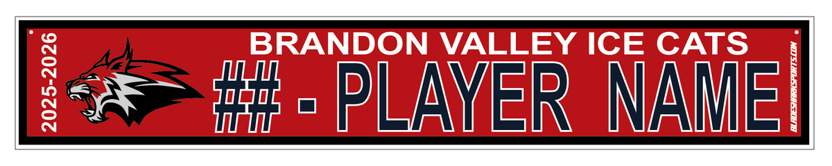 Shop BRANDON VALLEY ICE CATS Hockey Custom "Locker Room" Nameplate ...