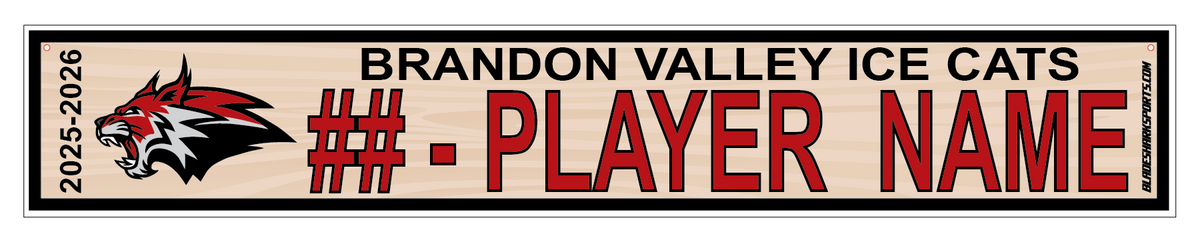 Shop BRANDON VALLEY ICE CATS Hockey Custom "Locker Room" Nameplate ...