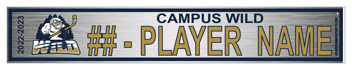 Shop CAMPUS WILD Hockey Custom "Locker" Room Nameplate| BLADESHARK Sports