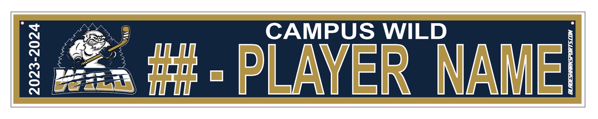 Shop CAMPUS WILD Hockey Custom "Locker" Room Nameplate| BLADESHARK Sports
