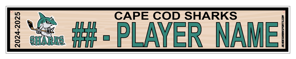 Shop CAPE COD SHARKS Hockey Custom "Locker Room" Nameplate| BLADESHARK ...