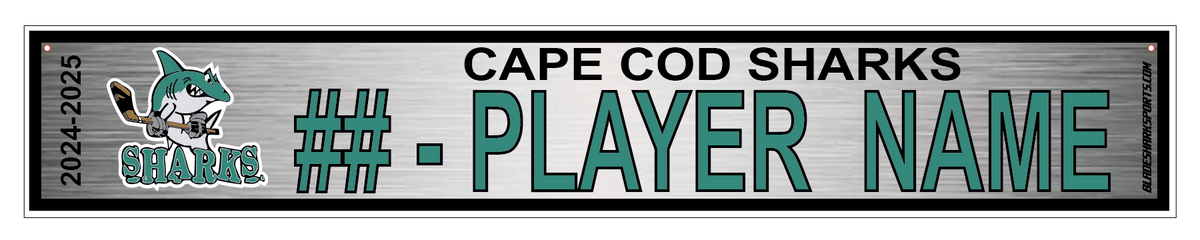 Shop CAPE COD SHARKS Hockey Custom "Locker Room" Nameplate| BLADESHARK ...