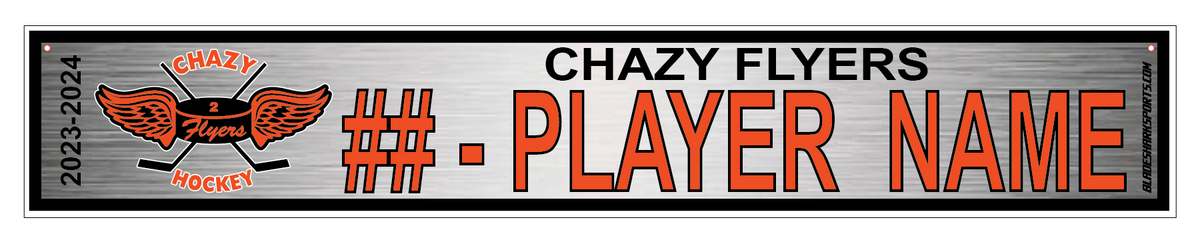Shop CHAZY FLYERS Hockey Custom "Locker" Room Nameplate| BLADESHARK Sports