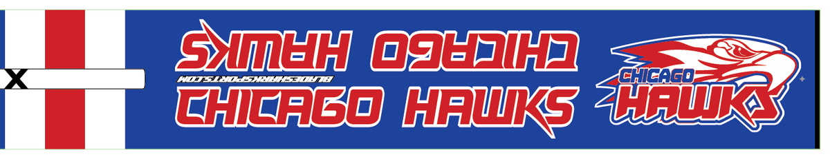Shop CHICAGO HAWKS Custom MINI Hockey Stick Wrap| BLADESHARK Sports