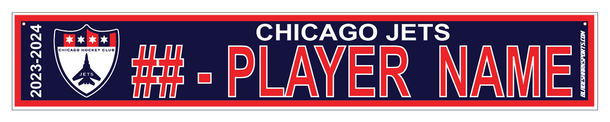 Shop CHICAGO JETS Hockey Custom "Locker" Room Nameplate| BLADESHARK Sports
