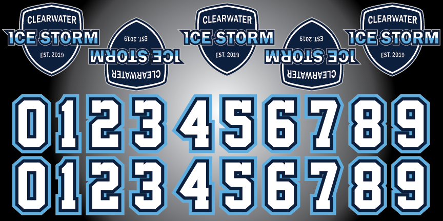 Shop CLEARWATER ICE STORM Hockey Helmet Decals Kit| BLADESHARK Sports