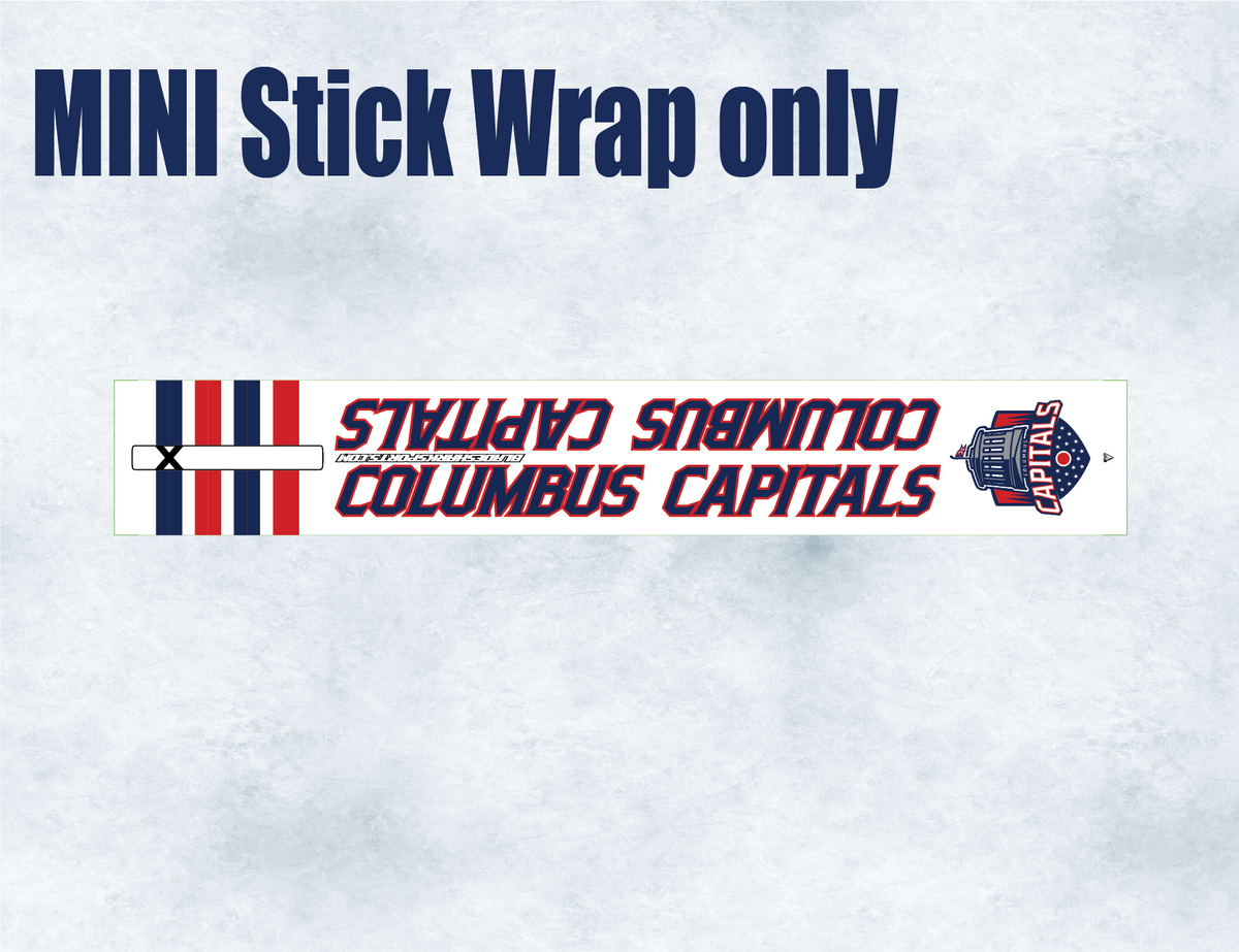 Shop COLUMBUS CAPITALS Custom MINI Hockey Stick Wrap| BLADESHARK Sports