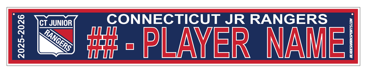 Shop CONNECTICUT JR RANGERS Hockey Custom "Locker Room" Nameplate ...