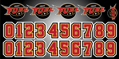 Shop INDY JR FUEL Hockey Helmet Decals Kit| BLADESHARK Sports