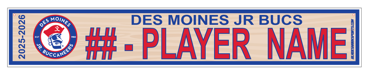 Shop DES MOINES JR BUCS Hockey Custom "Locker Room" Nameplate ...
