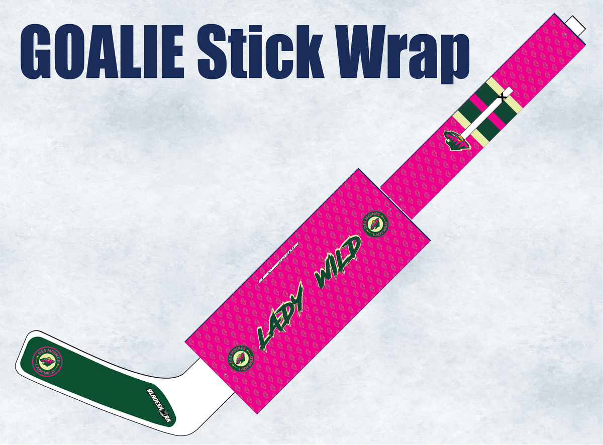 Shop DES MOINES LADY WILD Custom Hockey Goalie Stick Wrap| BLADESHARK ...