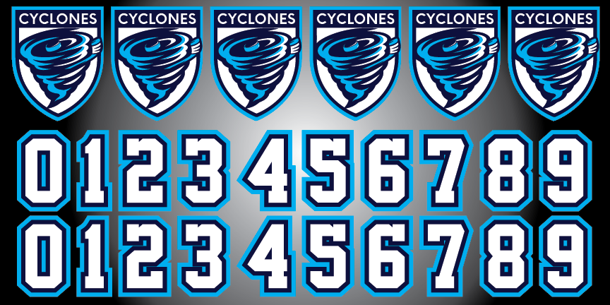 Shop FLORIDA CYCLONES Hockey Helmet Decals Kit| BLADESHARK Sports