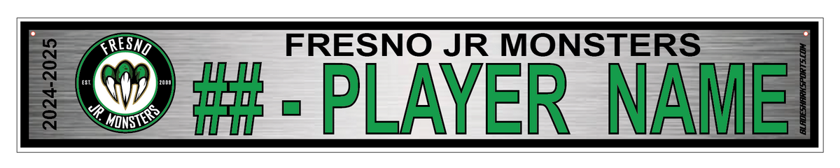 Shop FRESNO JR MONSTERS Hockey Custom "Locker" Room Nameplate ...