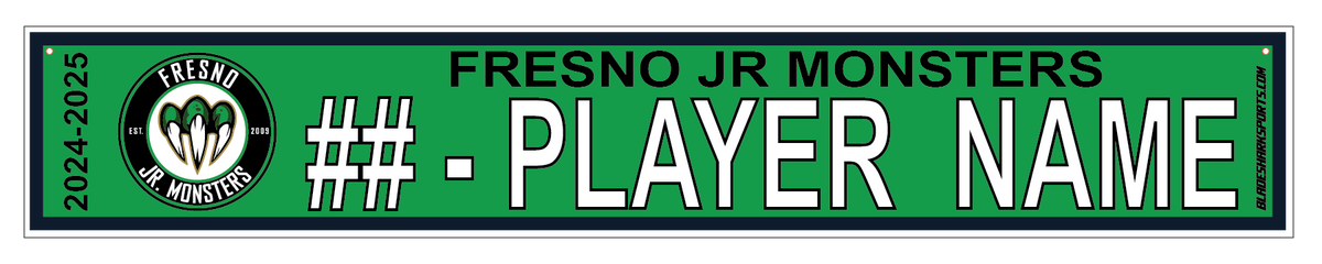 Shop FRESNO JR MONSTERS Hockey Custom "Locker" Room Nameplate ...