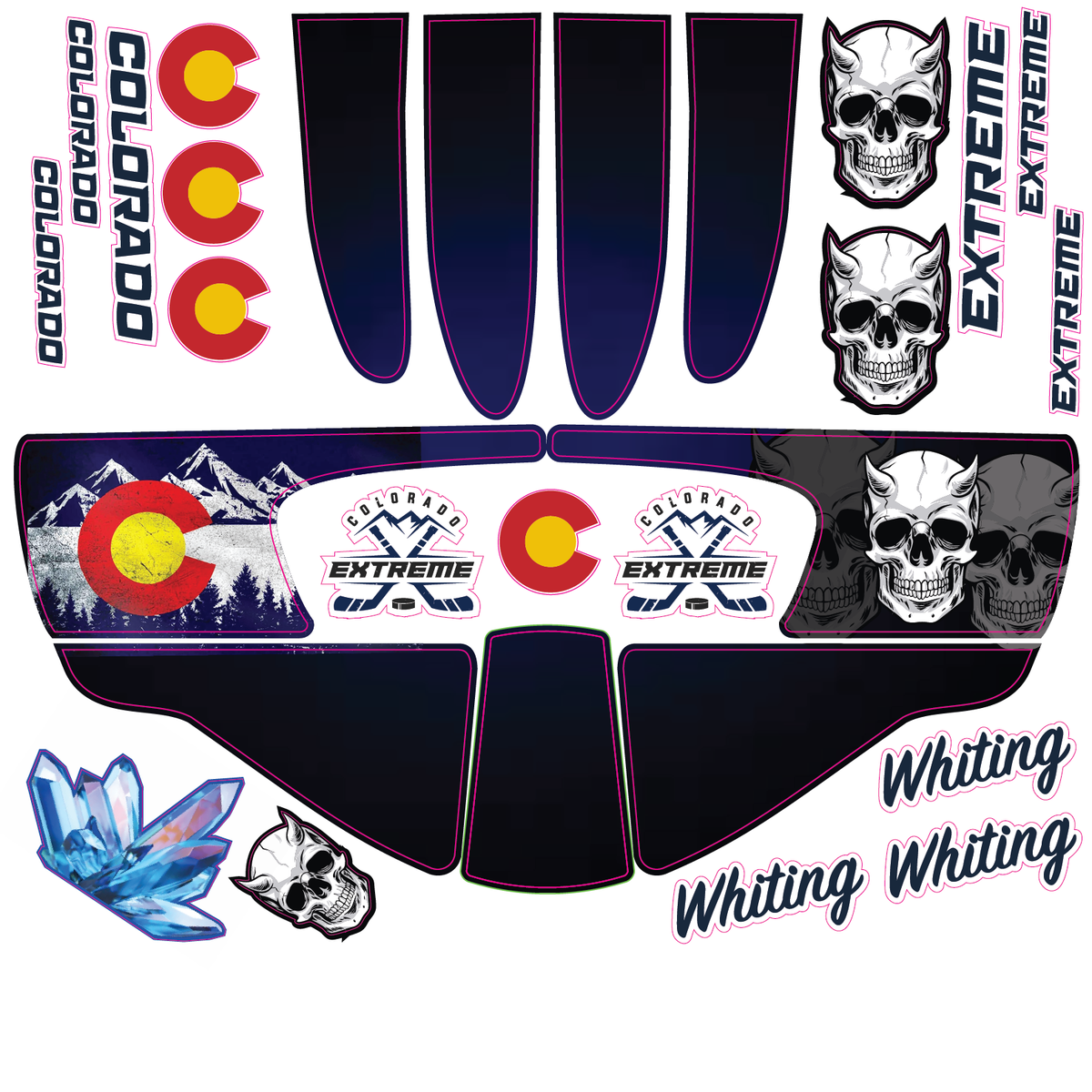 Shop COLORADO EXTREME Custom Hockey Goalie Helmet Wrap Kit| BLADESHARK ...