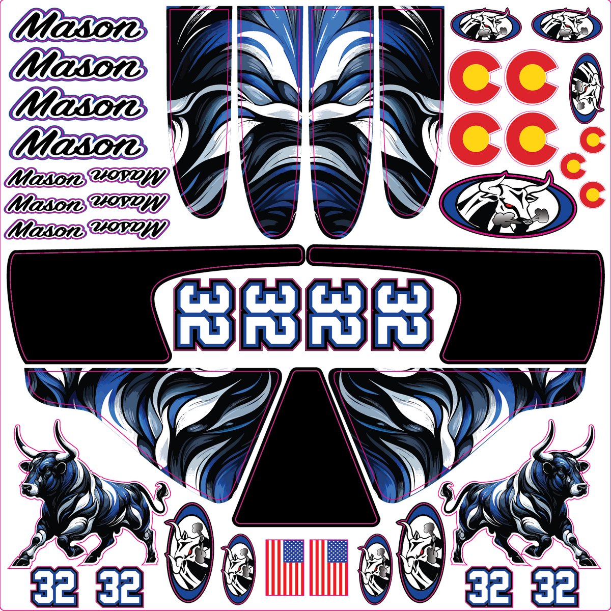 Shop COLORADO RAMPAGE Custom Hockey Goalie Helmet Wrap Kit| BLADESHARK ...