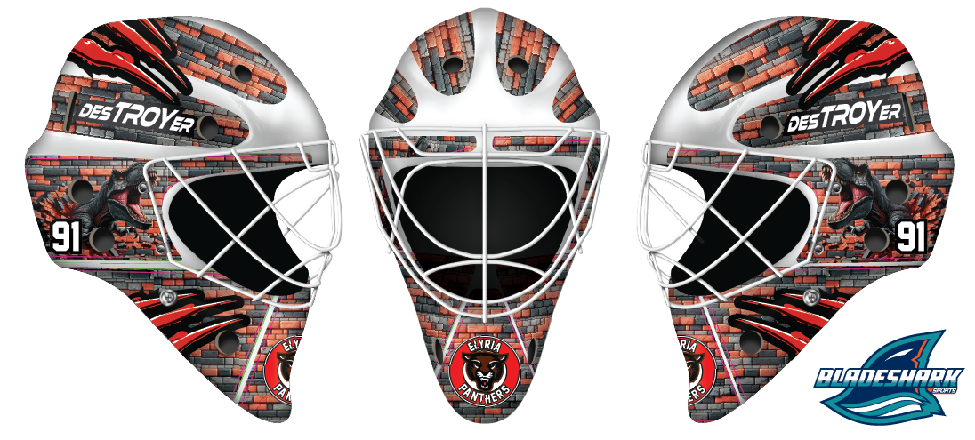 Shop ELYRIA PANTHERS Custom Hockey Goalie Helmet Wrap Kit| BLADESHARK ...
