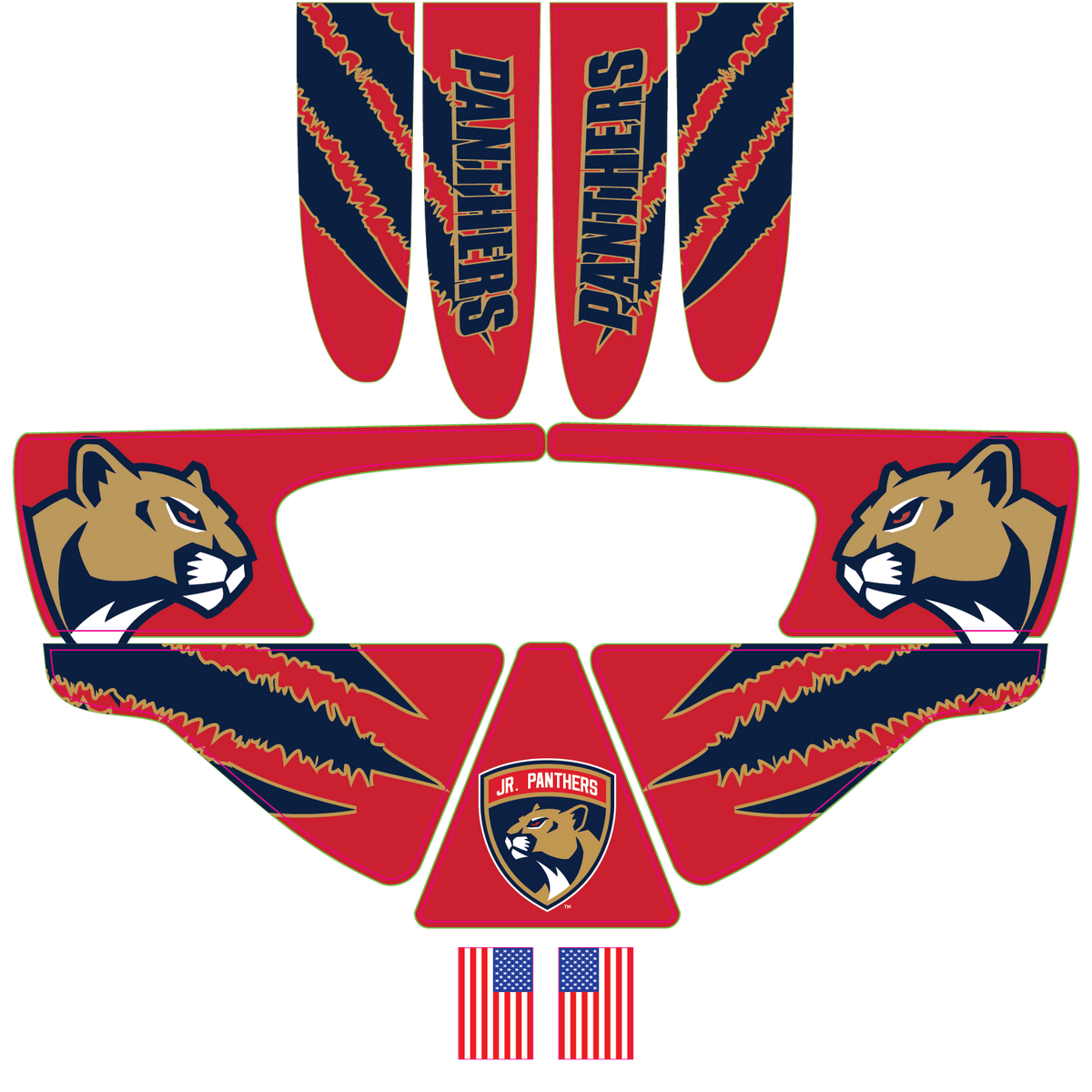 Shop FLORIDA JR PANTHERS Custom Hockey Goalie Helmet Wrap Kit ...