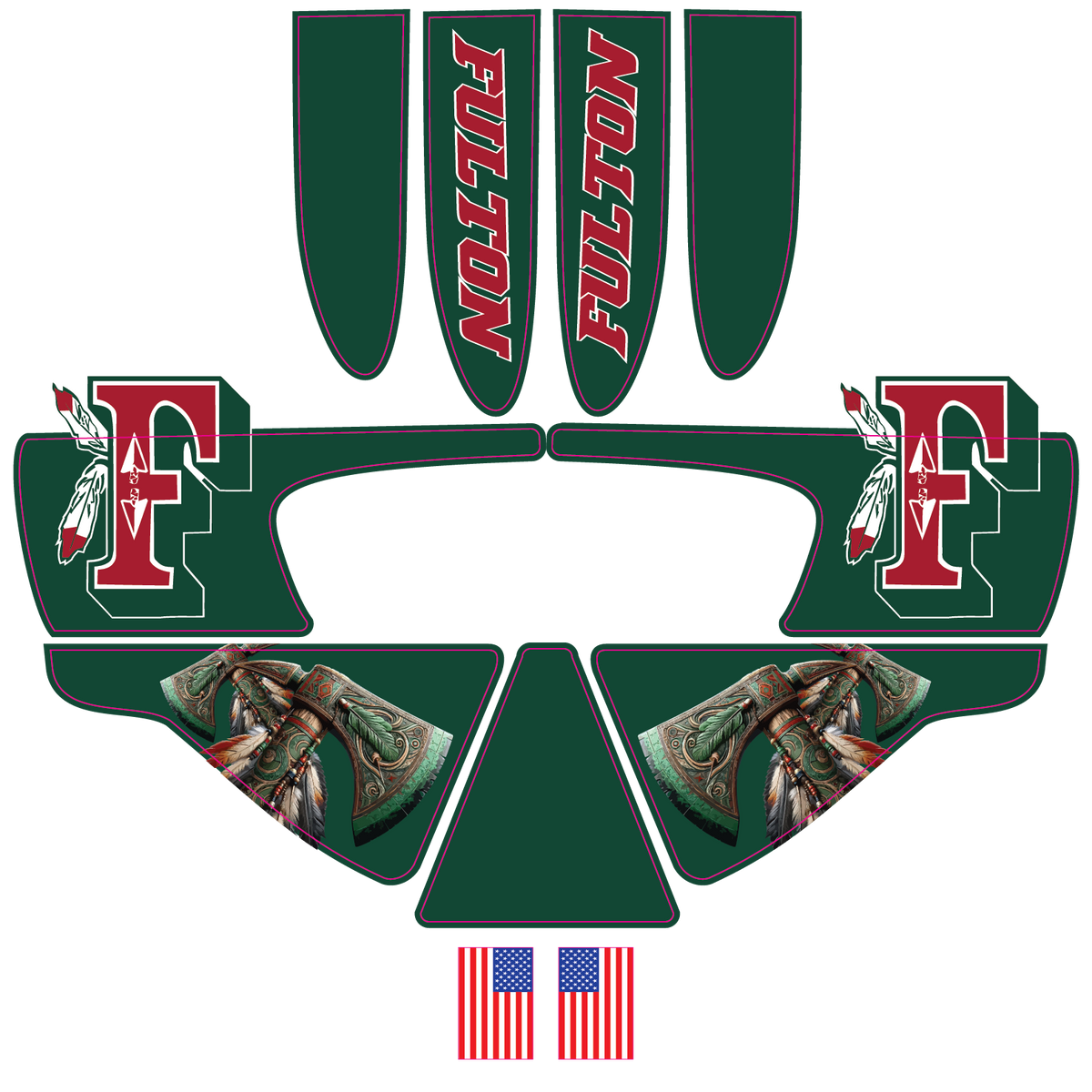 Shop FULTON RED RAIDERS Custom Hockey Goalie Helmet Wrap Kit ...
