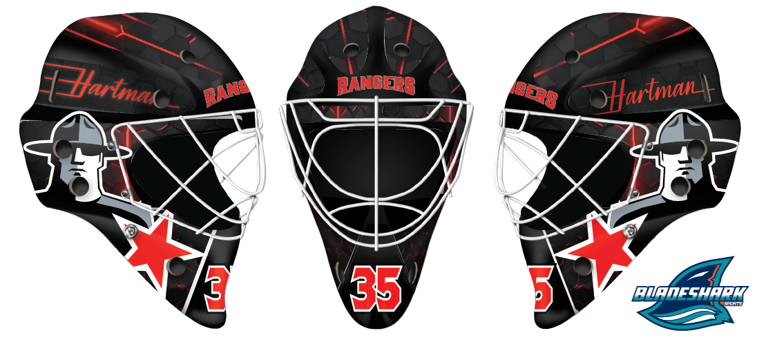Shop INDIAN HILL RANGERS Custom Hockey Goalie Helmet Wrap Kit ...