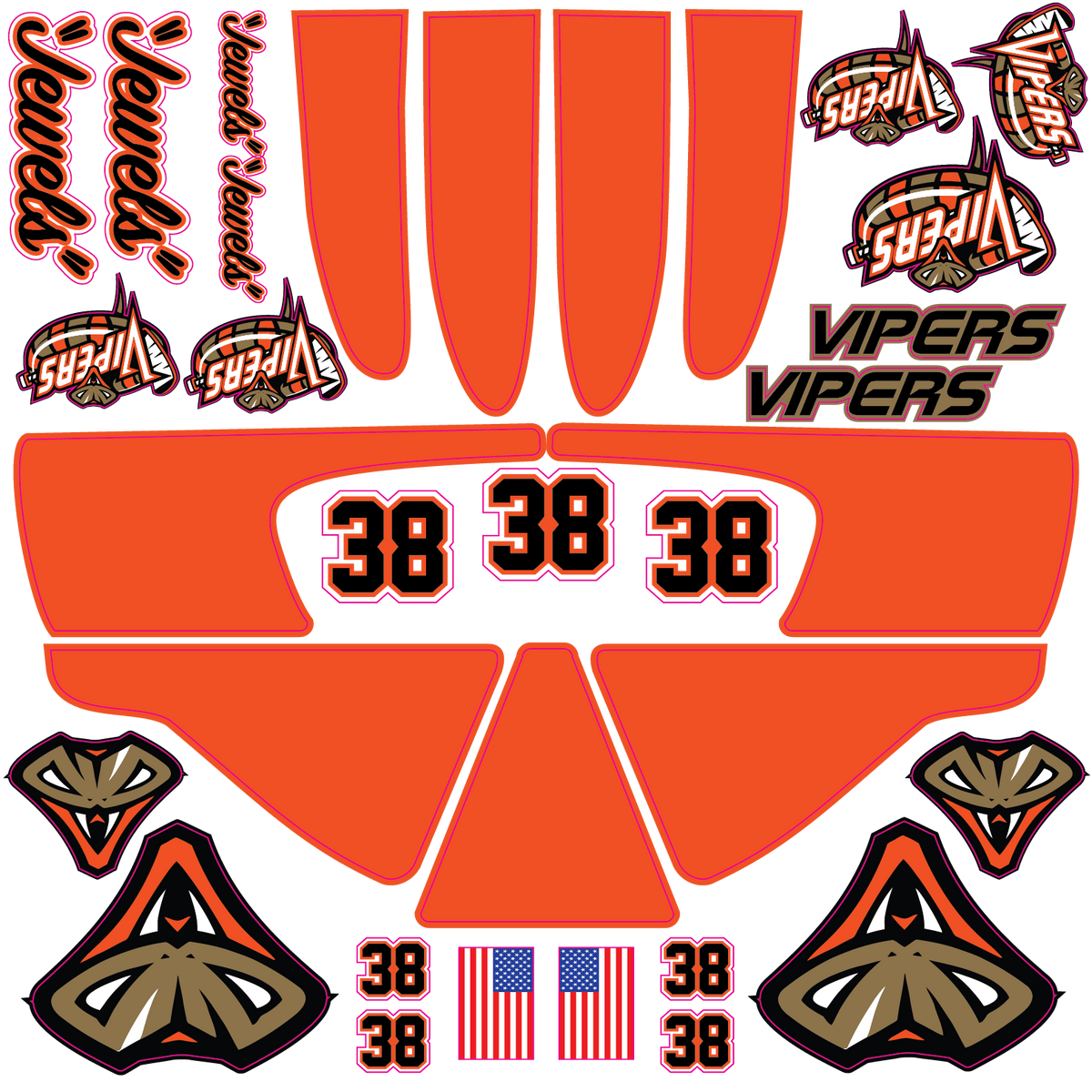 Shop VIPERS Custom Hockey Goalie Helmet Wrap Kit| BLADESHARK Sports