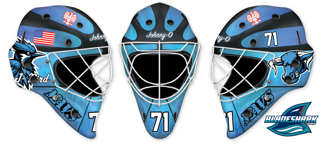 Shop MACOMB MAVERICKS Custom Hockey Goalie Helmet Wrap Kit| BLADESHARK ...