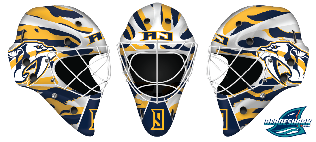 Shop NASHVILLE JR PREDATORS Custom Hockey Goalie Helmet Wrap Kit ...