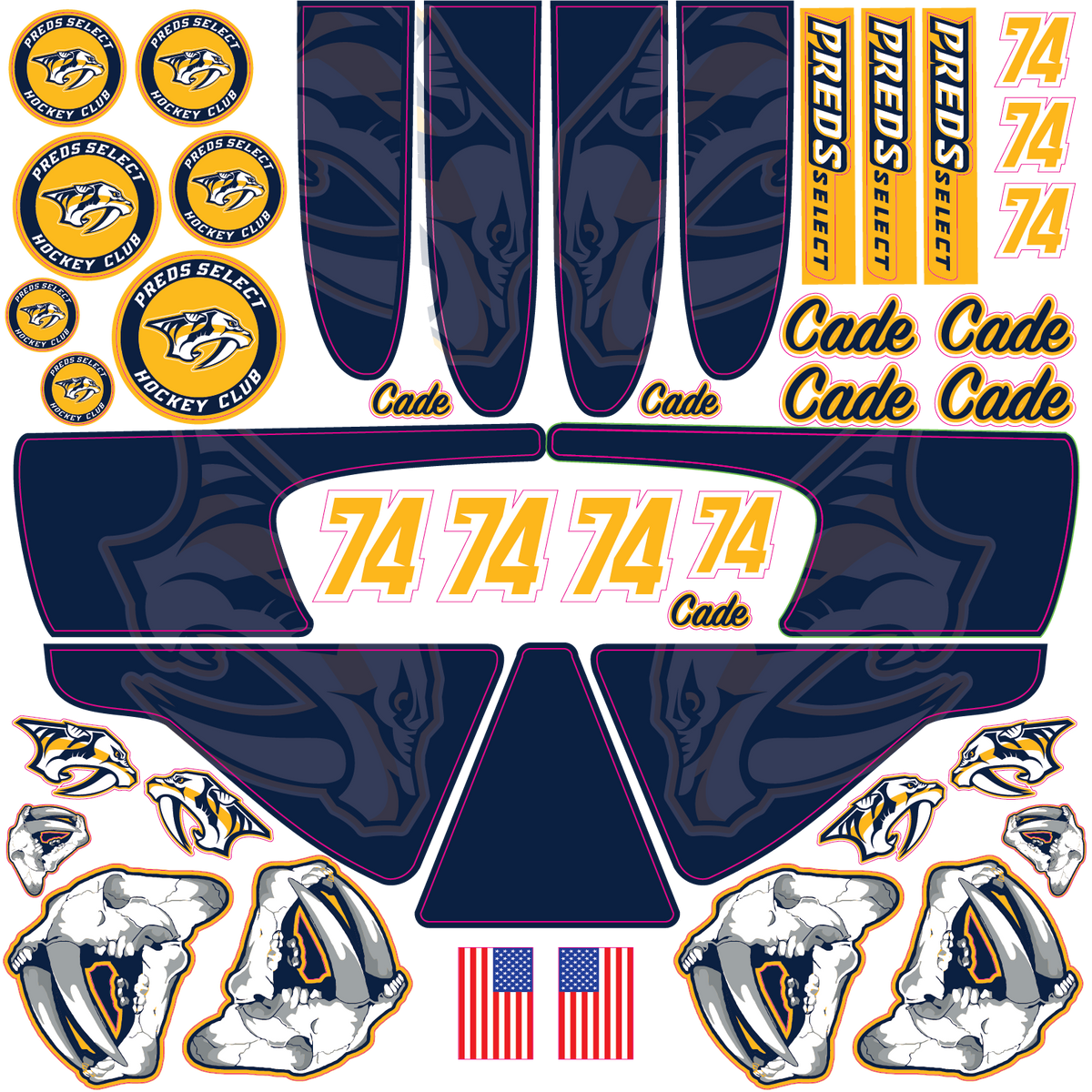 Shop NASHVILLE PREDS SELECT Custom Hockey Goalie Helmet Wrap Kit ...