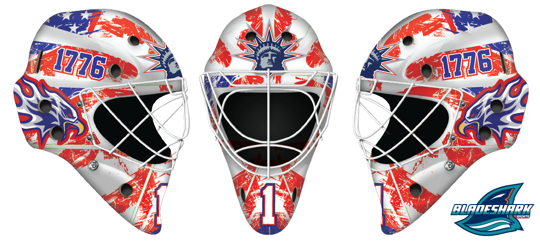 USA FLAG Custom Hockey Goalie Helmet Wrap Kit| BLADESHARK Sports