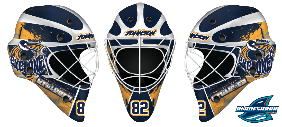 Shop WEBSTER CYCLONES Custom Hockey Goalie Helmet Wrap Kit| BLADESHARK ...