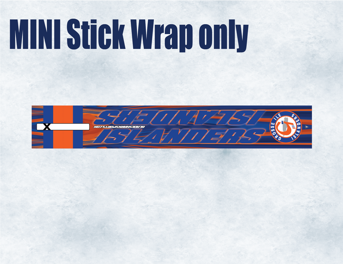 Shop GROSSE ILE ISLANDERS Custom MINI Hockey Stick Wrap| BLADESHARK Sports