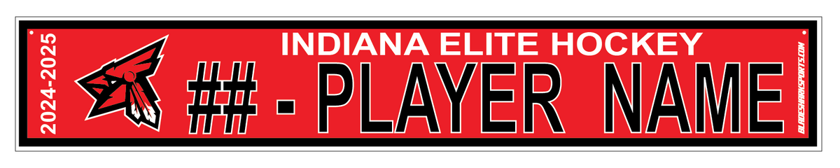 Shop INDIANA ELITE Hockey Custom "Locker" Room Nameplate| BLADESHARK Sports
