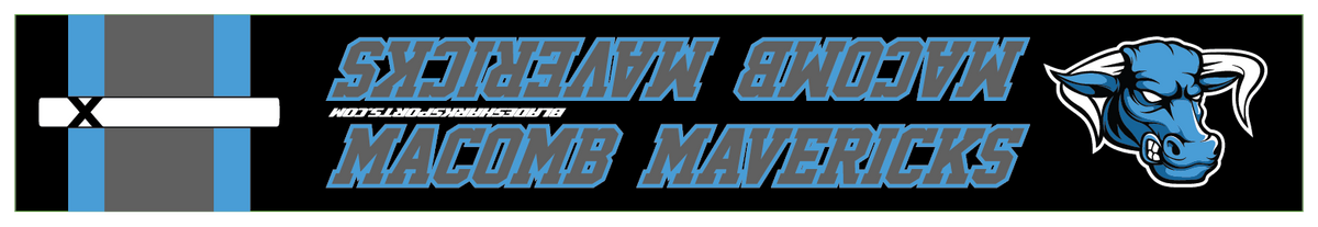 Shop MACOMB MAVERICKS Custom MINI Hockey Stick Wrap| BLADESHARK Sports