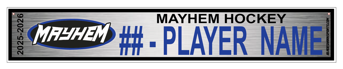 Shop MAYHEM Hockey Custom "Locker Room" Nameplate| BLADESHARK Sports
