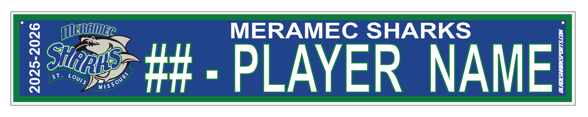 Shop MERAMEC SHARKS Hockey Custom "Locker" Room Nameplate| BLADESHARK ...