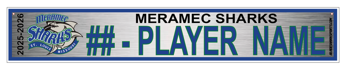 Shop MERAMEC SHARKS Hockey Custom "Locker Room" Nameplate| BLADESHARK ...