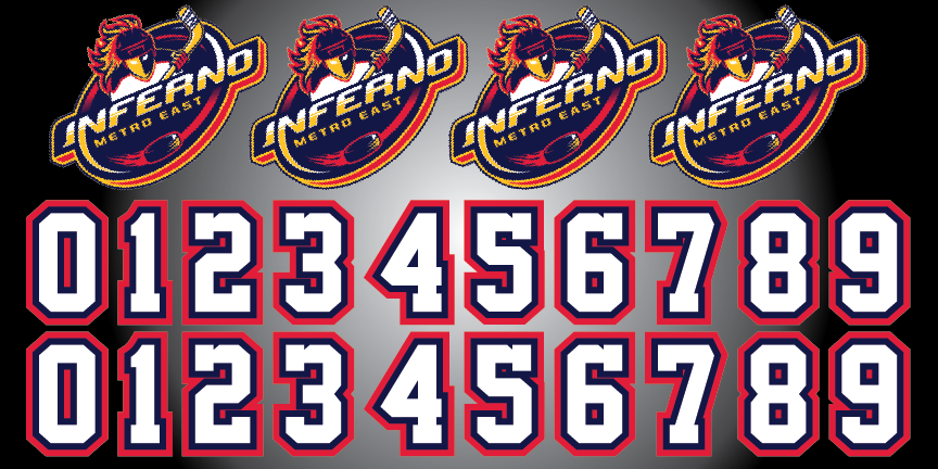 Shop METRO EAST INFERNO Hockey Helmet Decals| BLADESHARK Sports