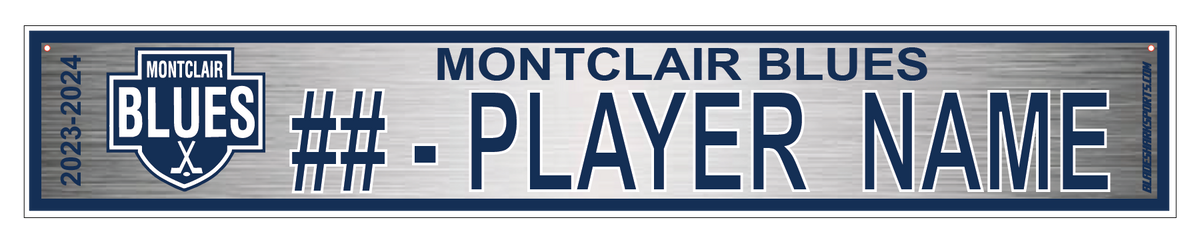 Shop MONTCLAIR BLUES Hockey Custom "Locker" Room Nameplate| BLADESHARK ...