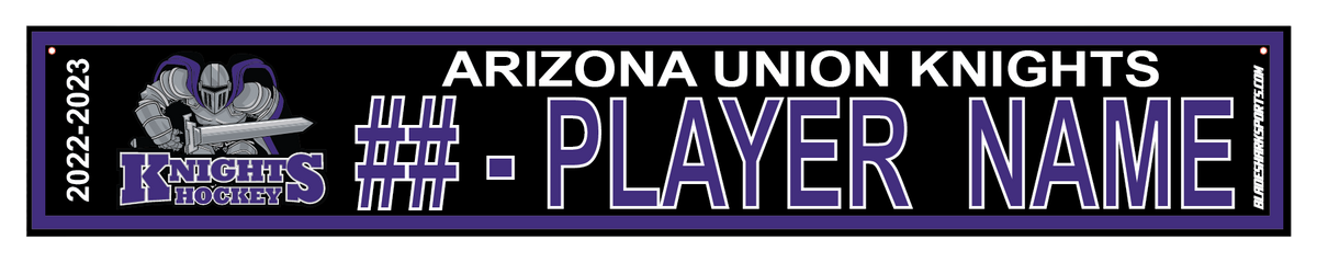 Shop ARIZONA UNION KNIGHTS Hockey Custom "Locker" Room Nameplate ...