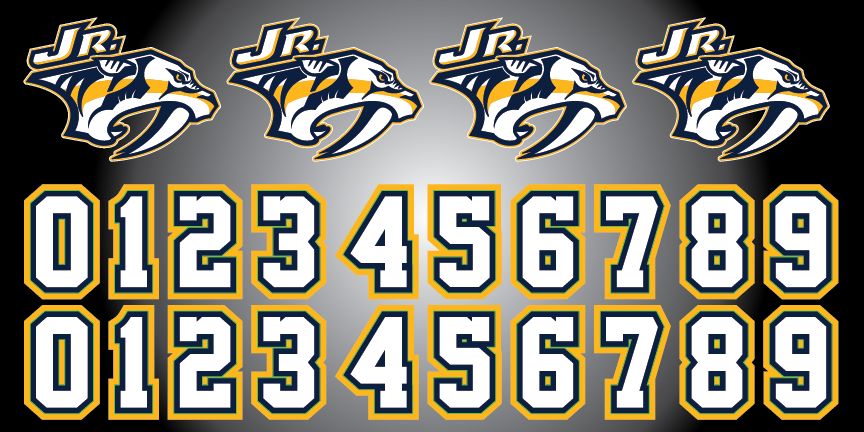 Shop NASHVILLE JR PREDATORS Hockey Helmet Decals| BLADESHARK Sports