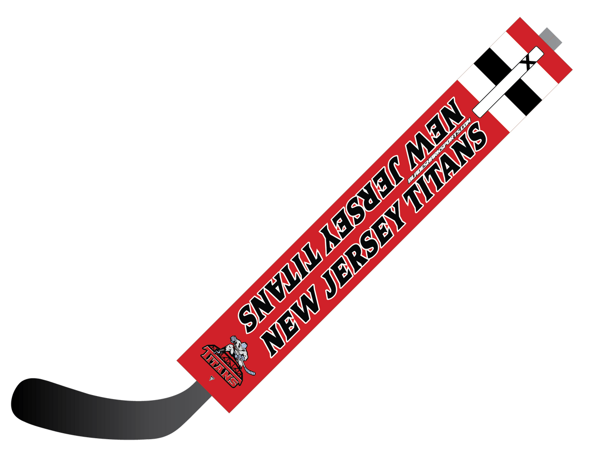 Shop NEW JERSEY TITANS Custom MINI Hockey Stick Wrap| BLADESHARK Sports
